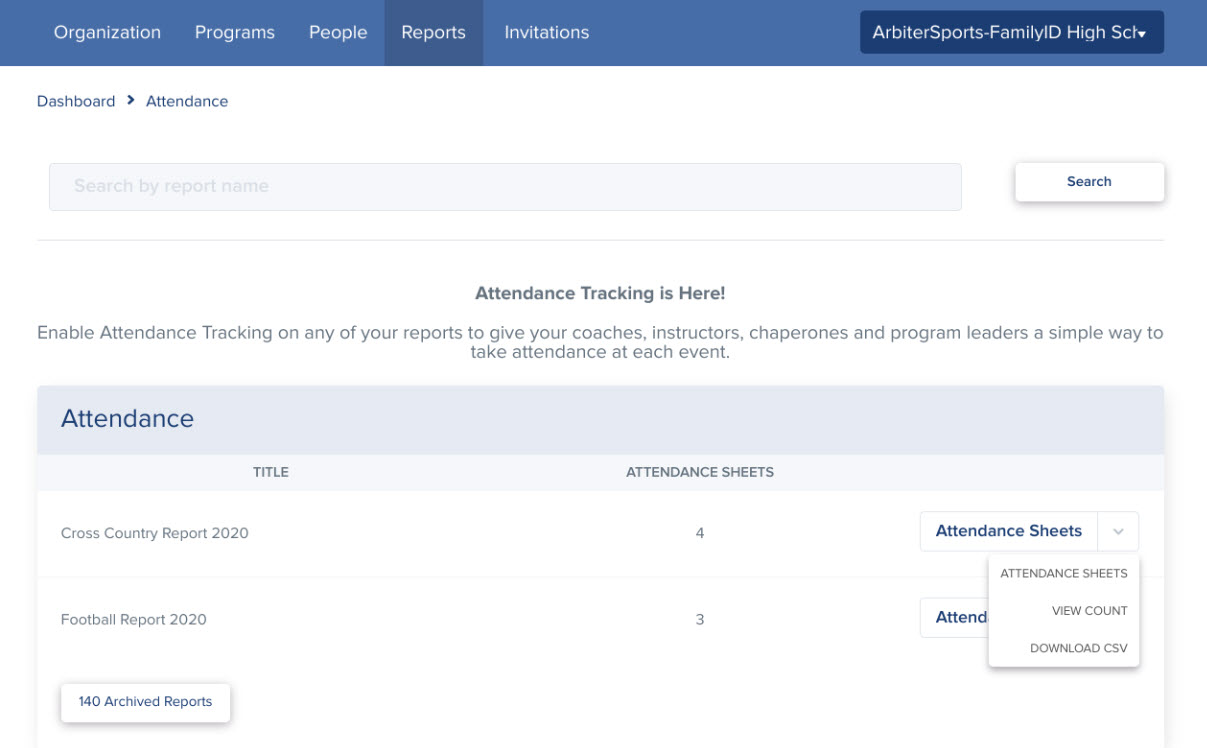 Student Registration - Viewing Attendance Sheets